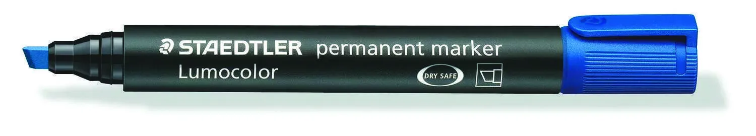 STAE 350-3 - 10 LUMOCOLOR® Permanent Marker 350 BLU - Punta SCALPELLO ...