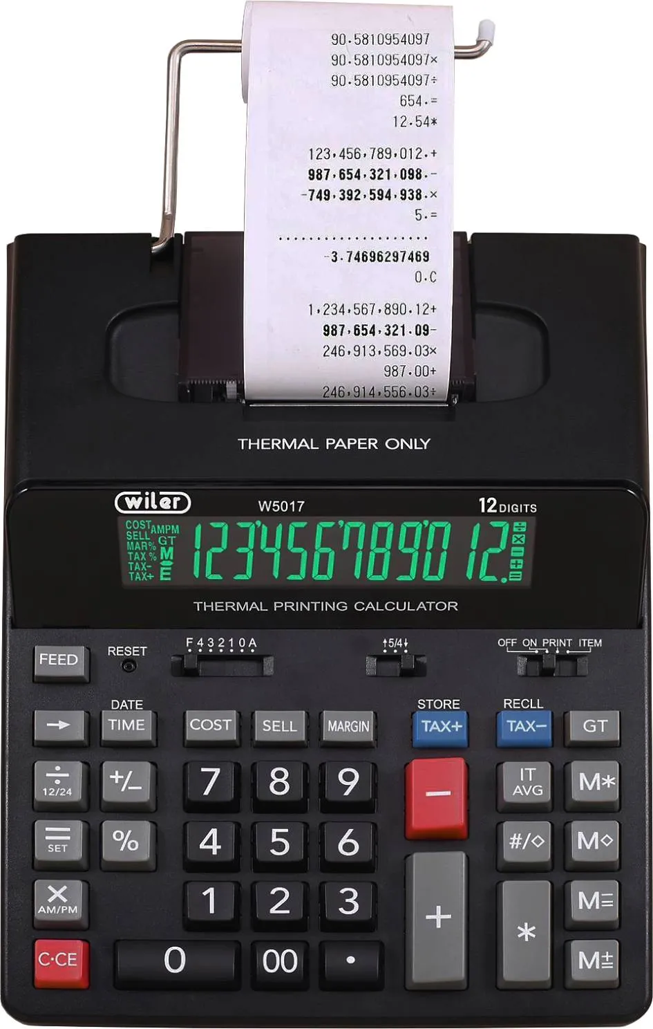 WIL W5017 - Calcolatrice SCRIVENTE termica con alimentatore